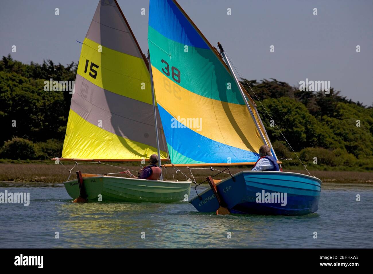Scows racing on the River Yar, Isle of Wight Stock Photo - Alamy