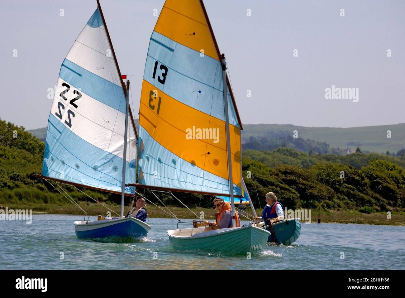 Scows racing on the River Yar, Isle of Wight Stock Photo - Alamy