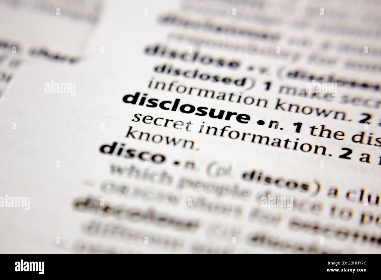 Word or phrase disclosure in a dictionary Stock Photo - Alamy