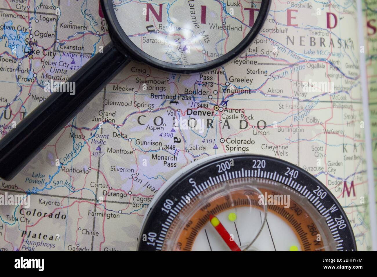 American state Colorado on the map of the world or atlas Stock Photo ...