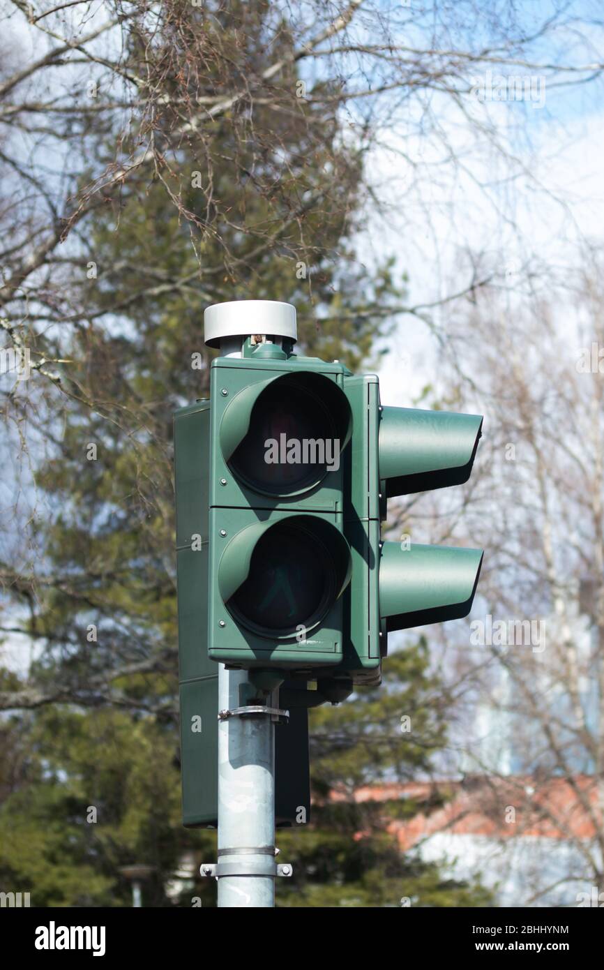 Not working traffic light with a pedestrian crossing Stock Photo - Alamy