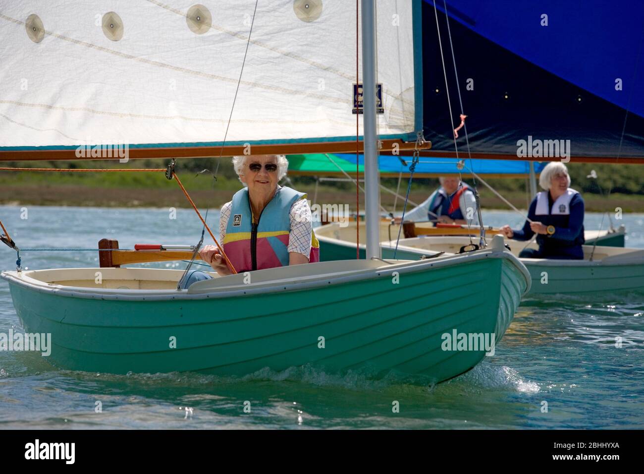 Ladies' Race: scows racing on the River Yar, Isle of Wight Stock Photo ...