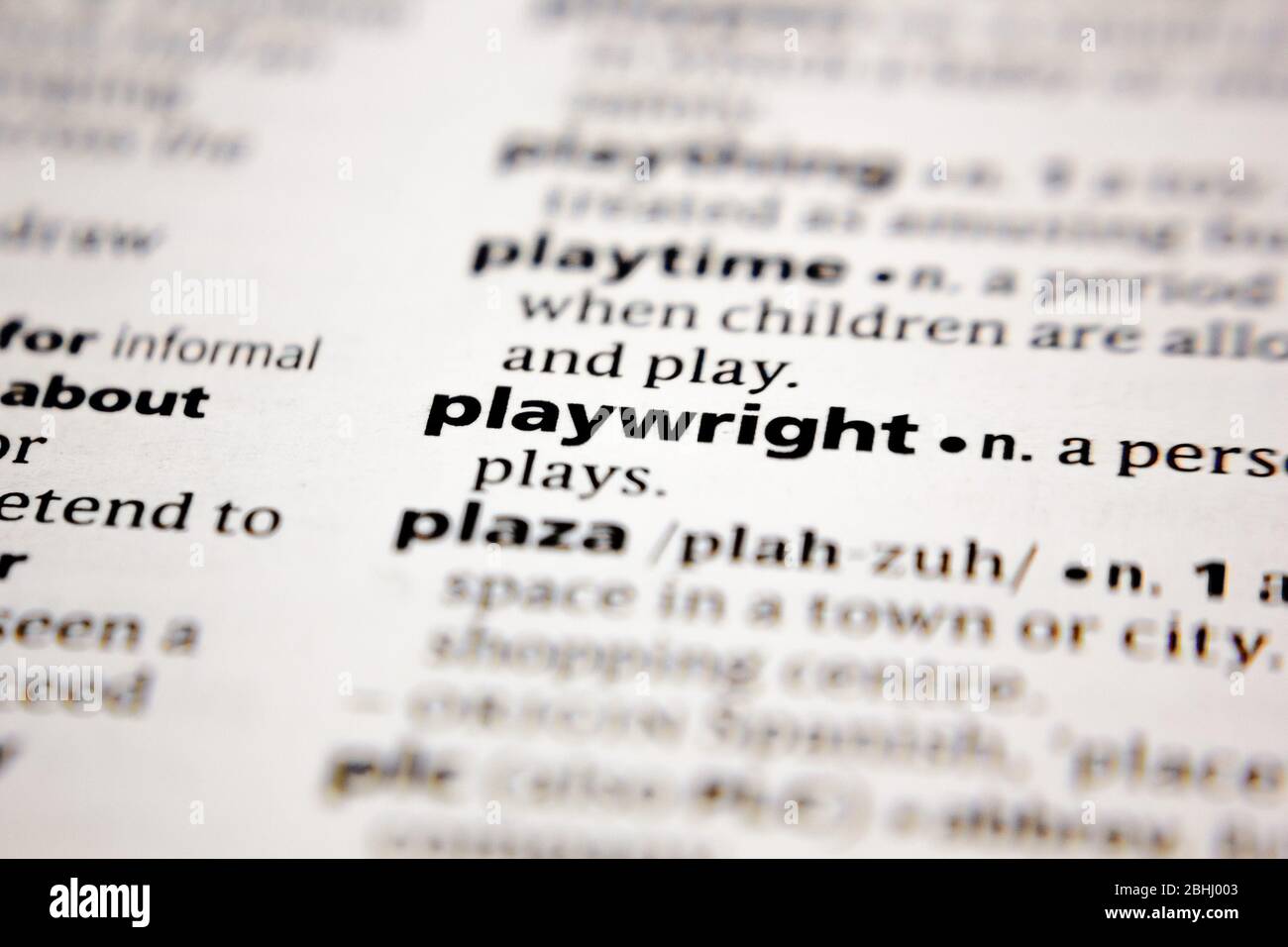 Word or phrase playwright in a dictionary Stock Photo - Alamy