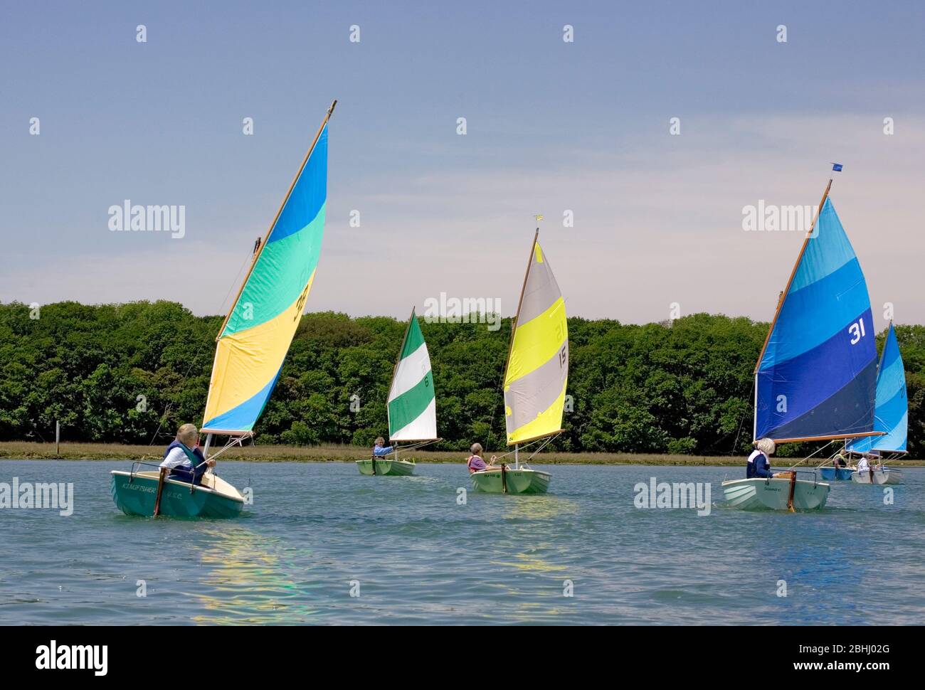 Scows racing on the River Yar, Isle of Wight Stock Photo - Alamy