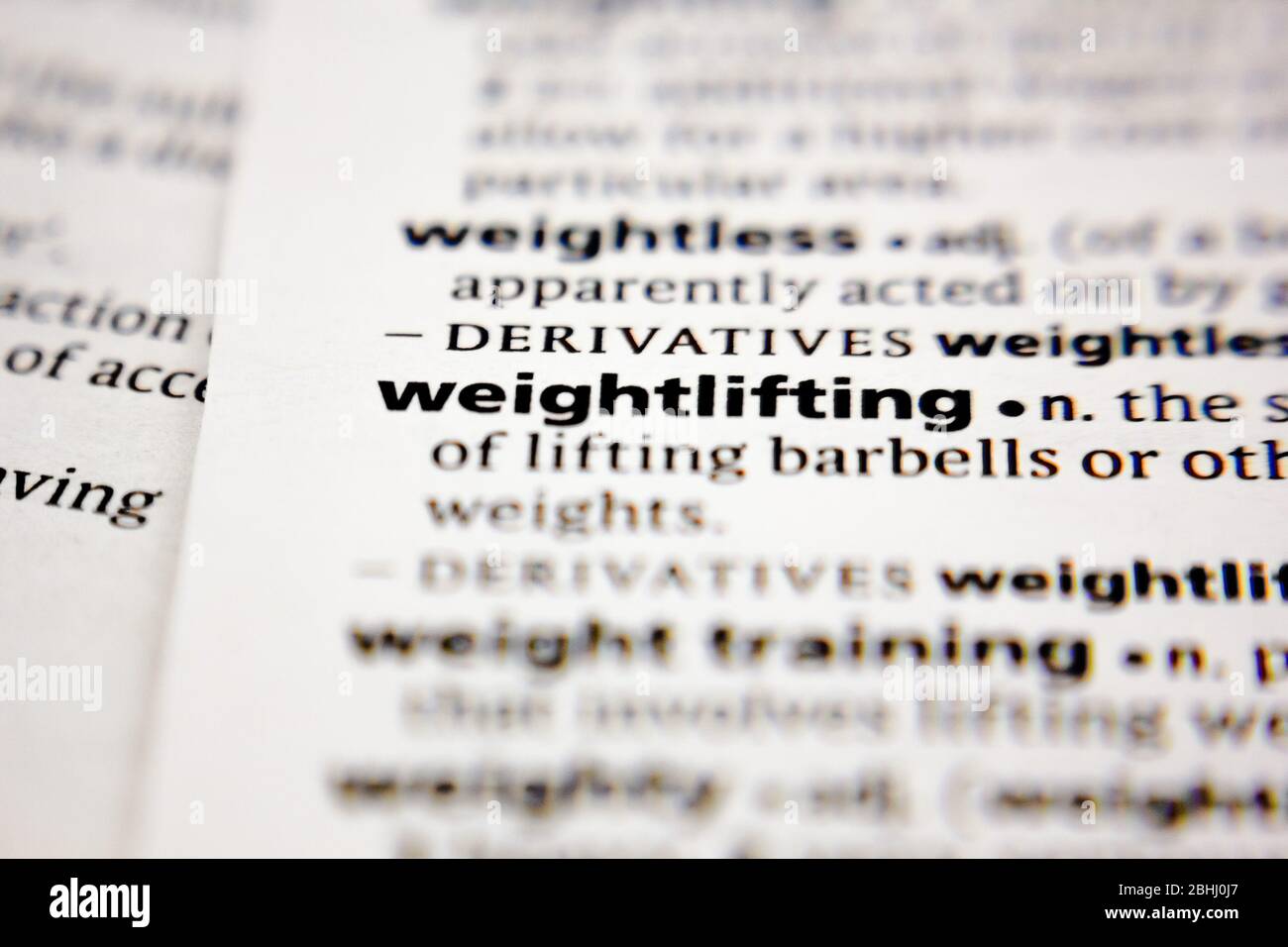 Word or phrase weightlifting in a dictionary Stock Photo - Alamy