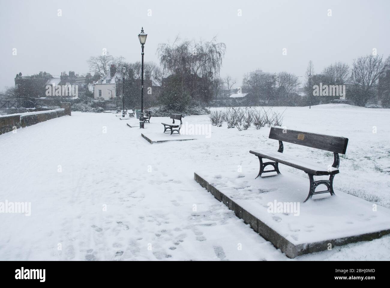 Snow Landscape Lower Mall Hammersmith Riverside Furnivall Gardens ...