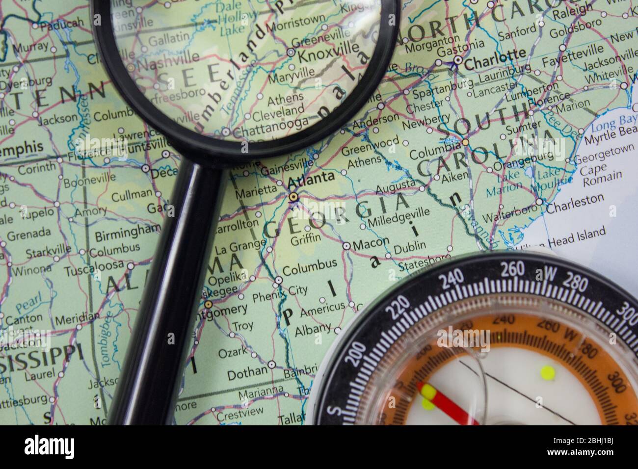 American state Georgia on the map of the world or atlas Stock Photo - Alamy