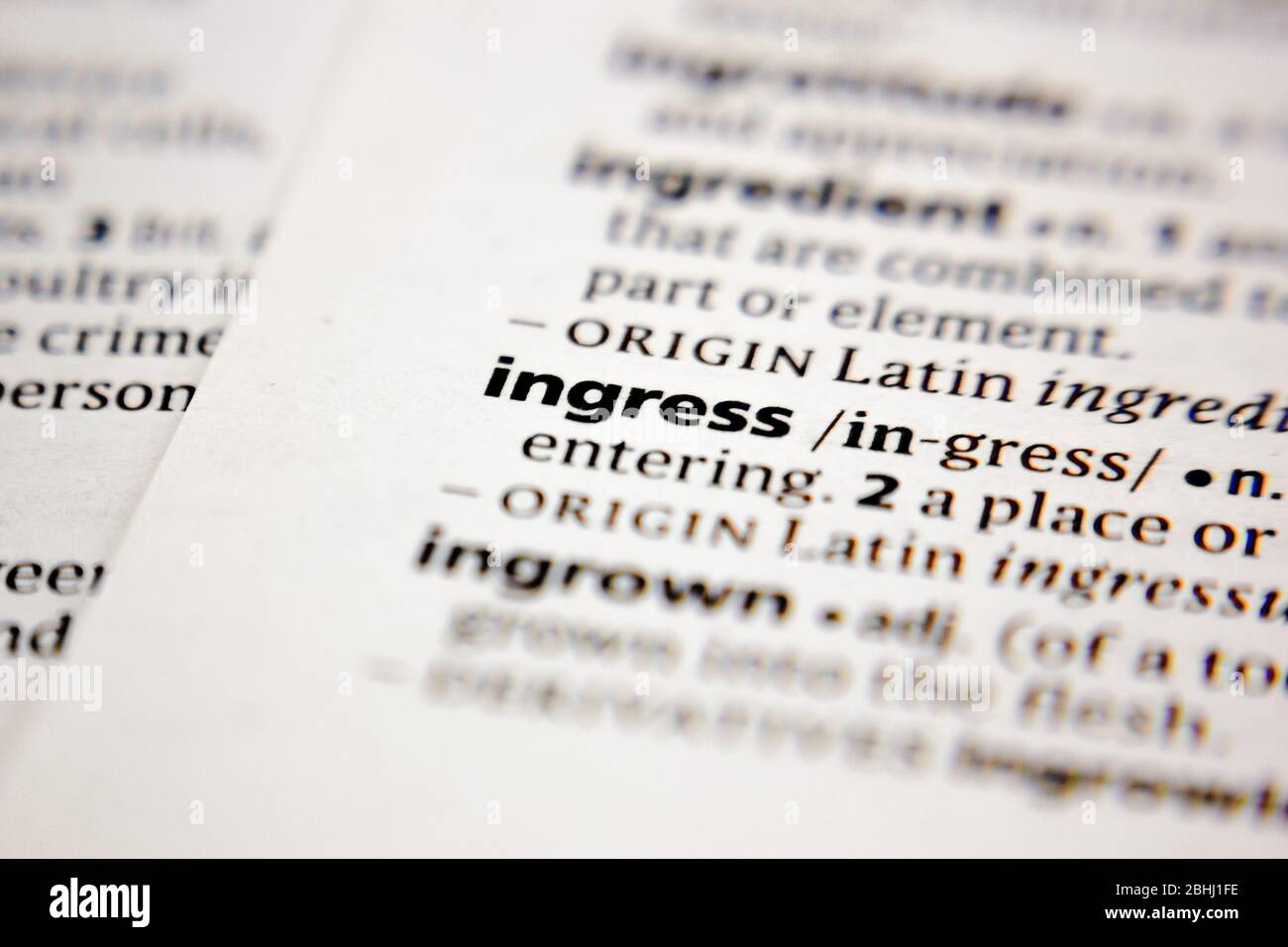Word or phrase ingress in a dictionary Stock Photo - Alamy