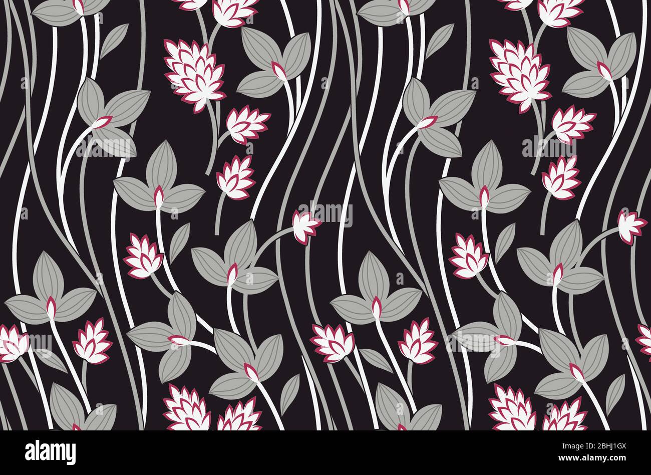 seamless vintage unique flower pattern Stock Photo - Alamy