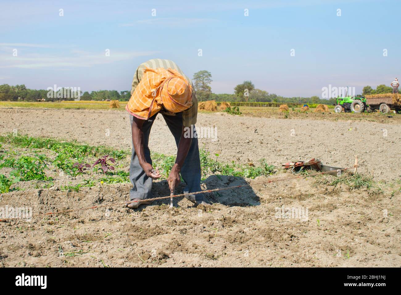 Indian farmer working in his field. India Stock Photo - Alamy