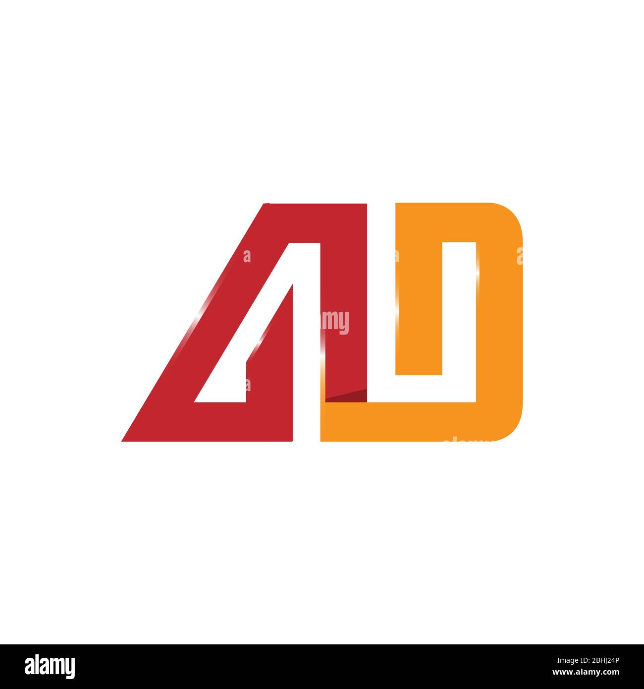 Initial letter ad red and orange color logo template design vector ...