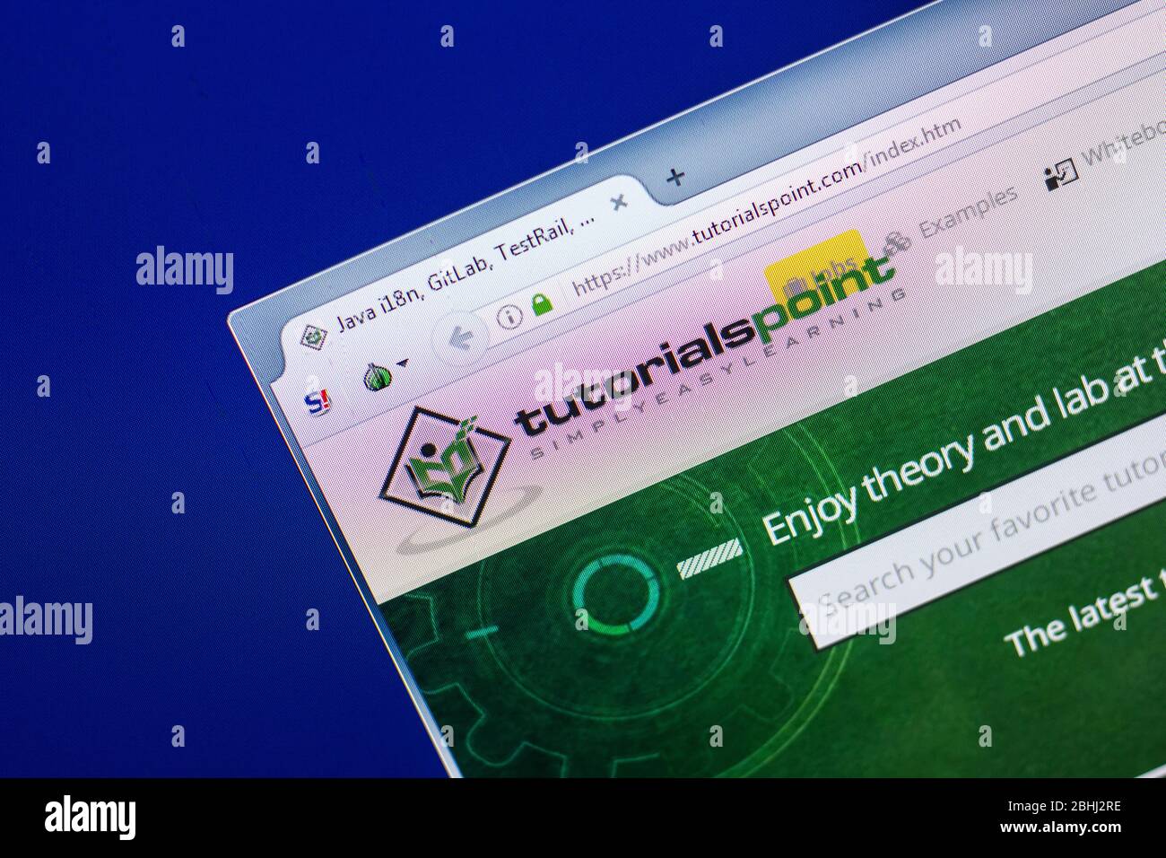 Ryazan, Russia - April 29, 2018: Homepage of Tutorialspoint website on ...