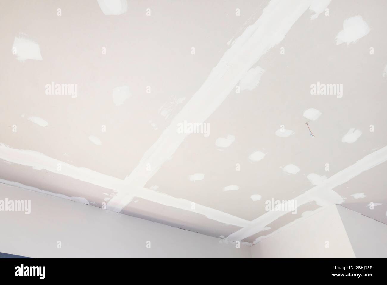 Ceiling renewing and waiting for cement dry Stock Photo - Alamy