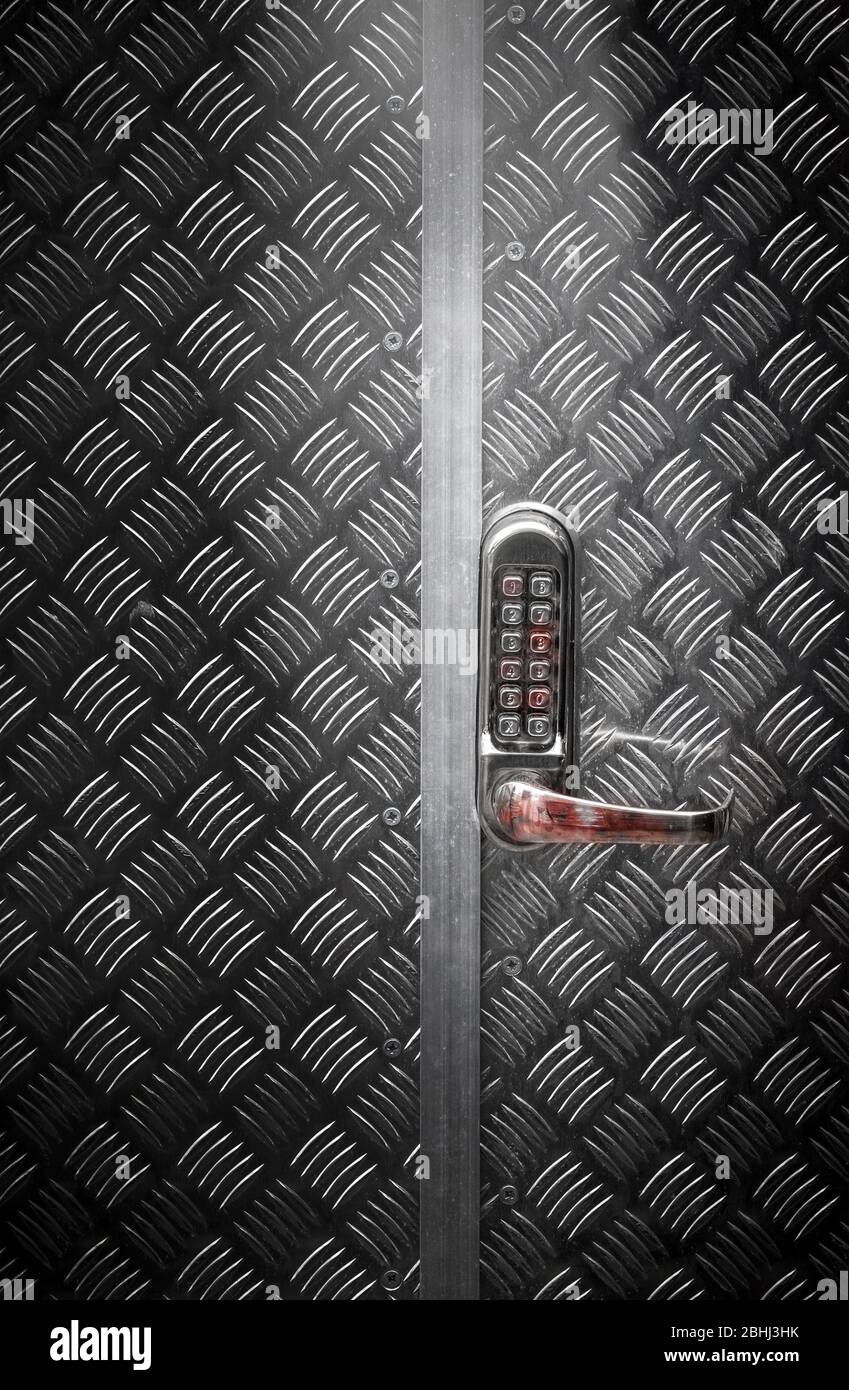 metal door with security pin code lock Stock Photo - Alamy
