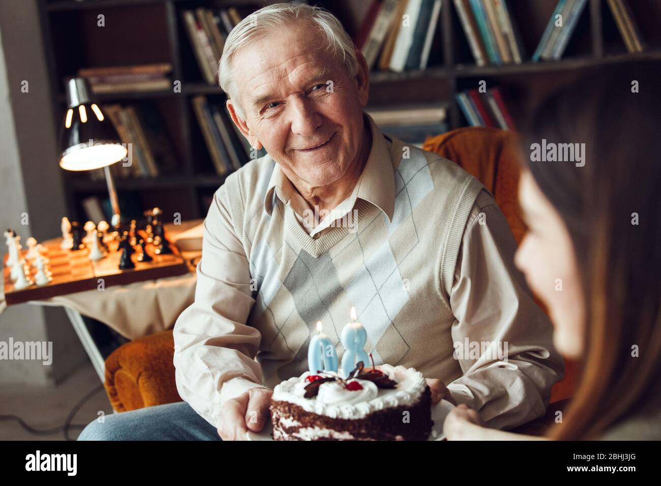 Daughter giving dad cake cake hi-res stock photography and images - Alamy