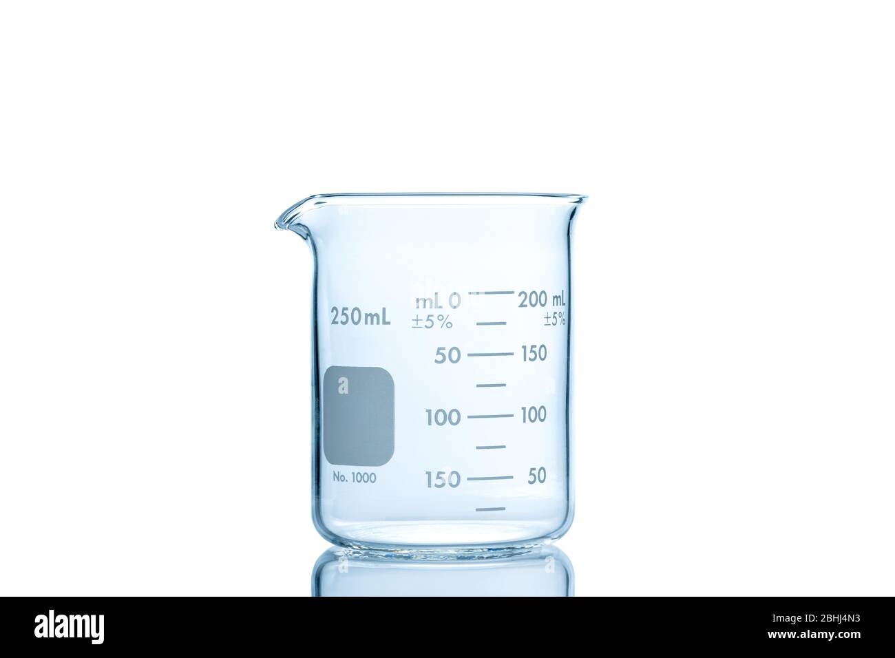 250ml measuring beaker for science experiment in laboratory isolated on ...