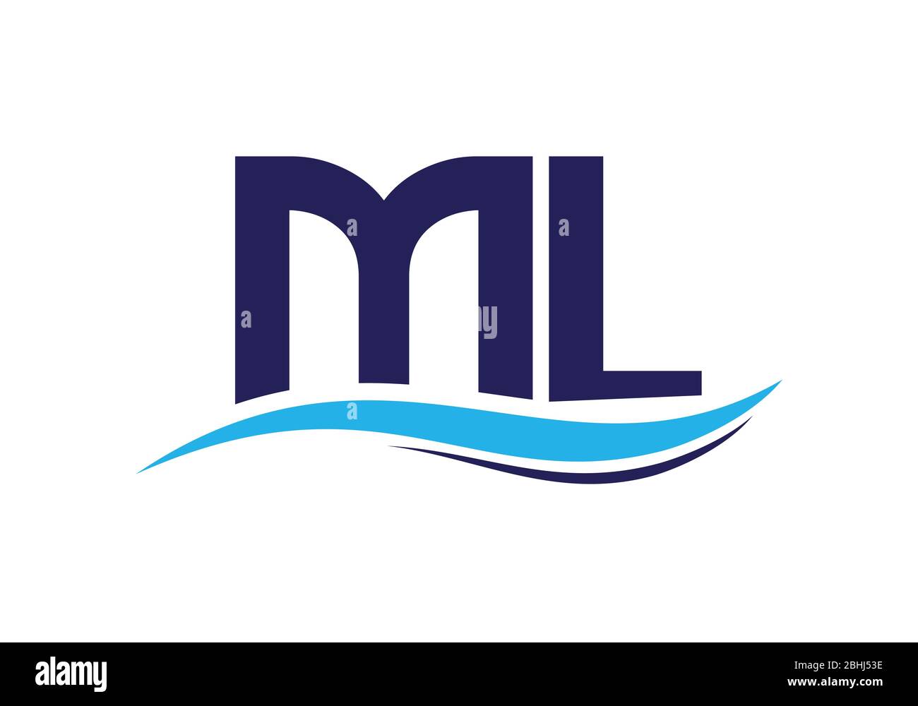 Initial Monogram Letter M L Logo Design Vector Template. ML Letter Logo ...