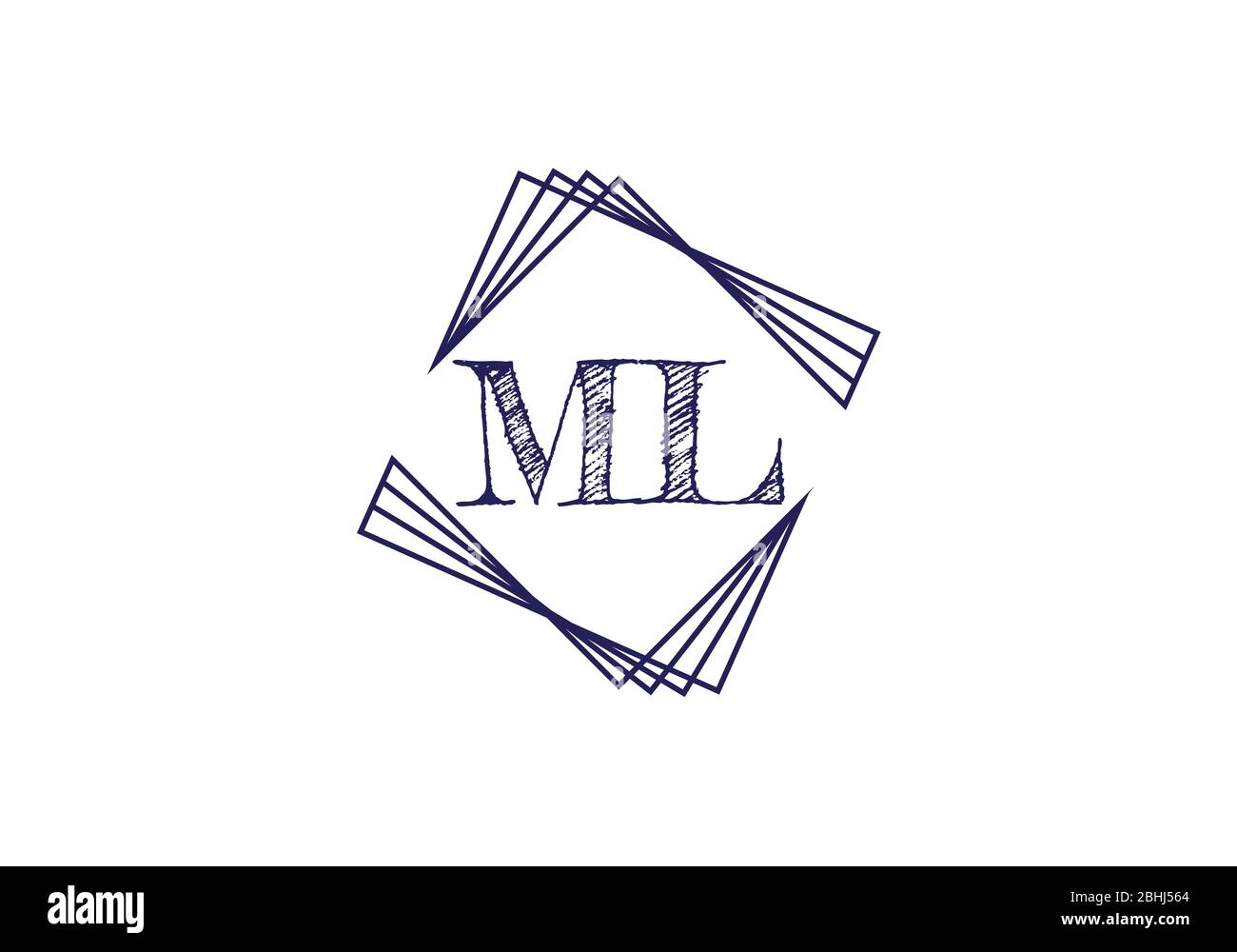 Initial Monogram Letter M L Logo Design Vector Template. ML Letter Logo ...