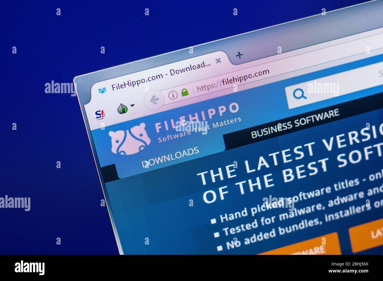 Ryazan, Russia - April 29, 2018: Homepage of Filehippo website on the ...