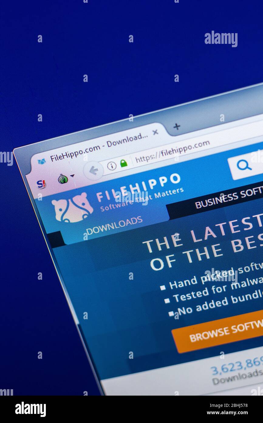 Ryazan, Russia - April 29, 2018: Homepage of Filehippo website on the ...