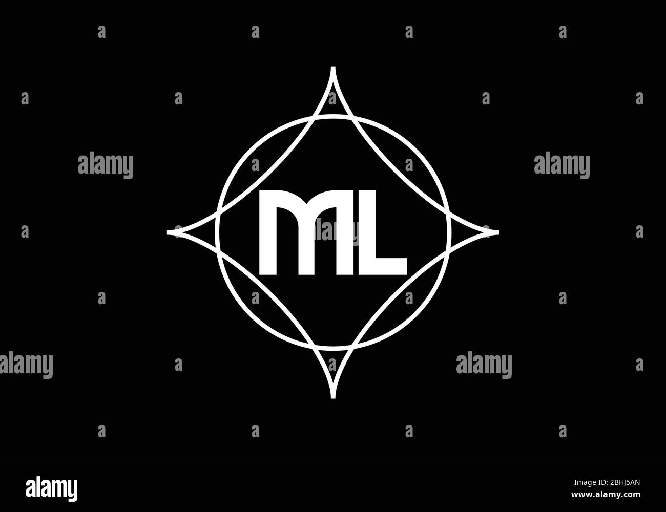 Initial Monogram Letter M L Logo Design Vector Template. ML Letter Logo ...