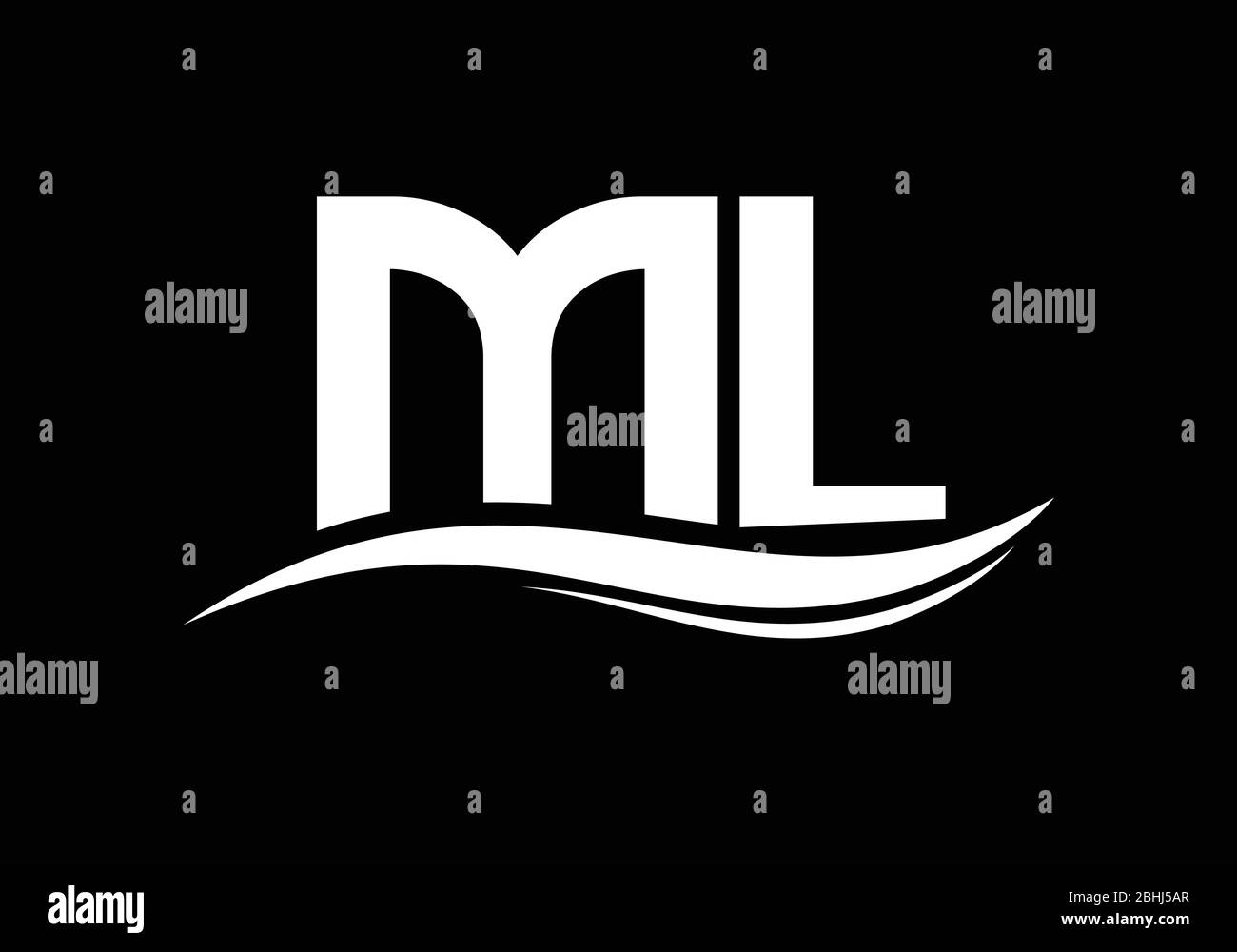 Initial Monogram Letter M L Logo Design Vector Template. ML Letter Logo ...