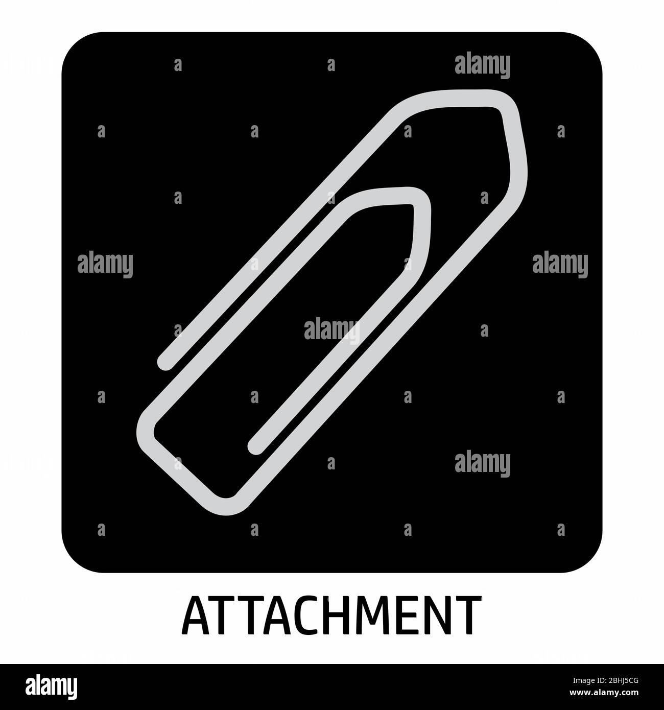 Mail attachment icon white background Cut Out Stock Images & Pictures ...