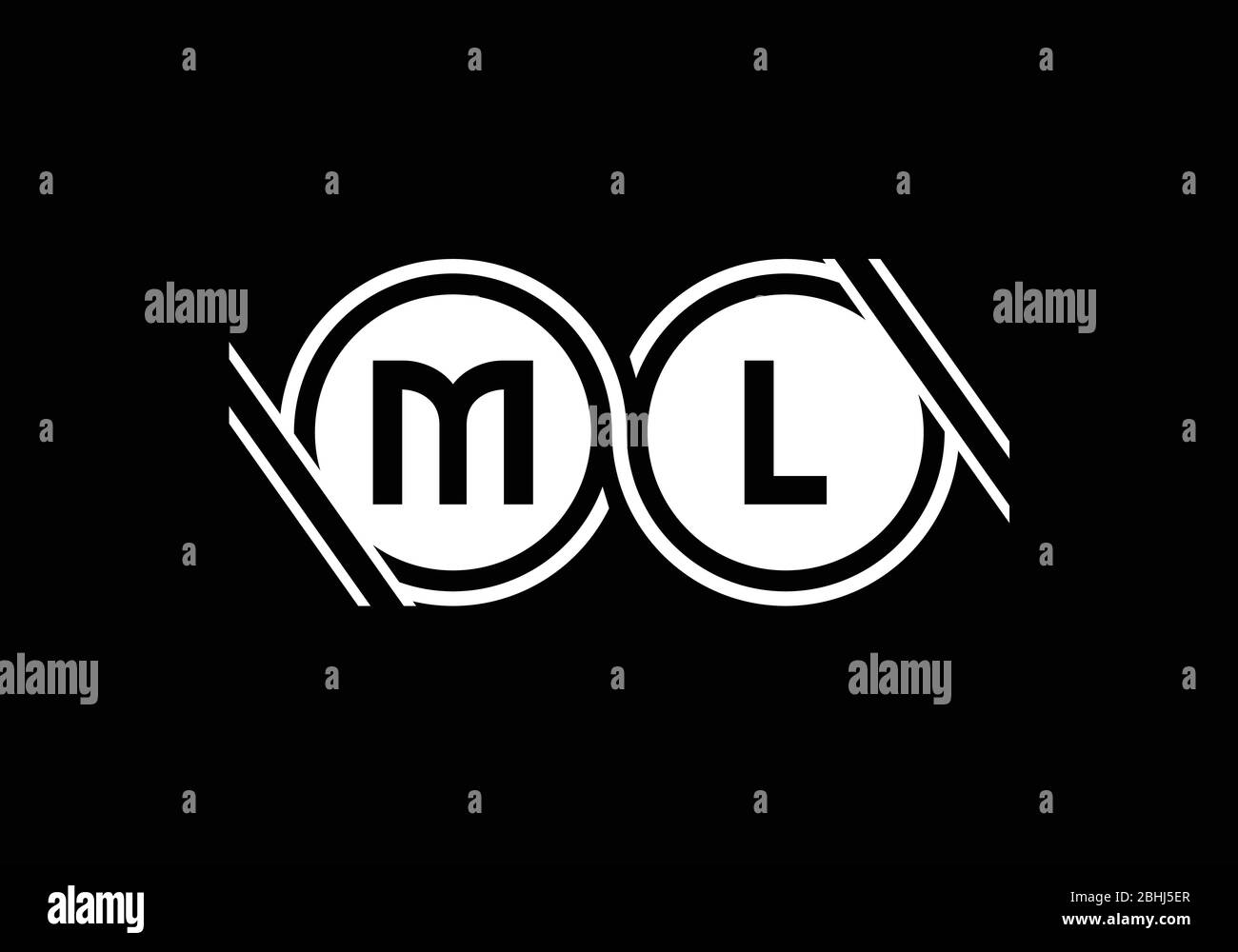 Initial Monogram Letter M L Logo Design Vector Template. ML Letter Logo ...