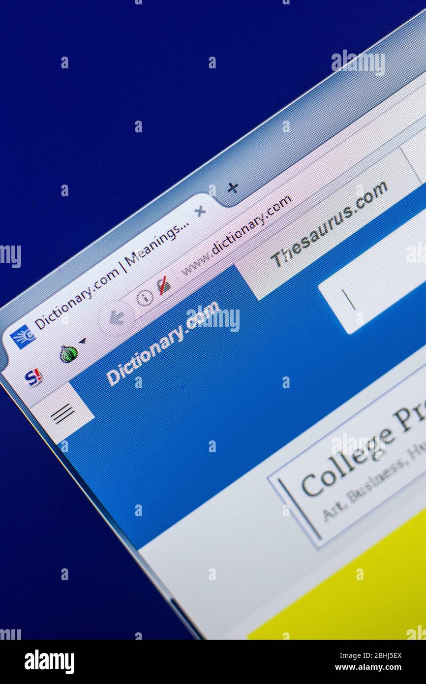 Ryazan, Russia - April 29, 2018: Homepage of Dictionary website on the ...