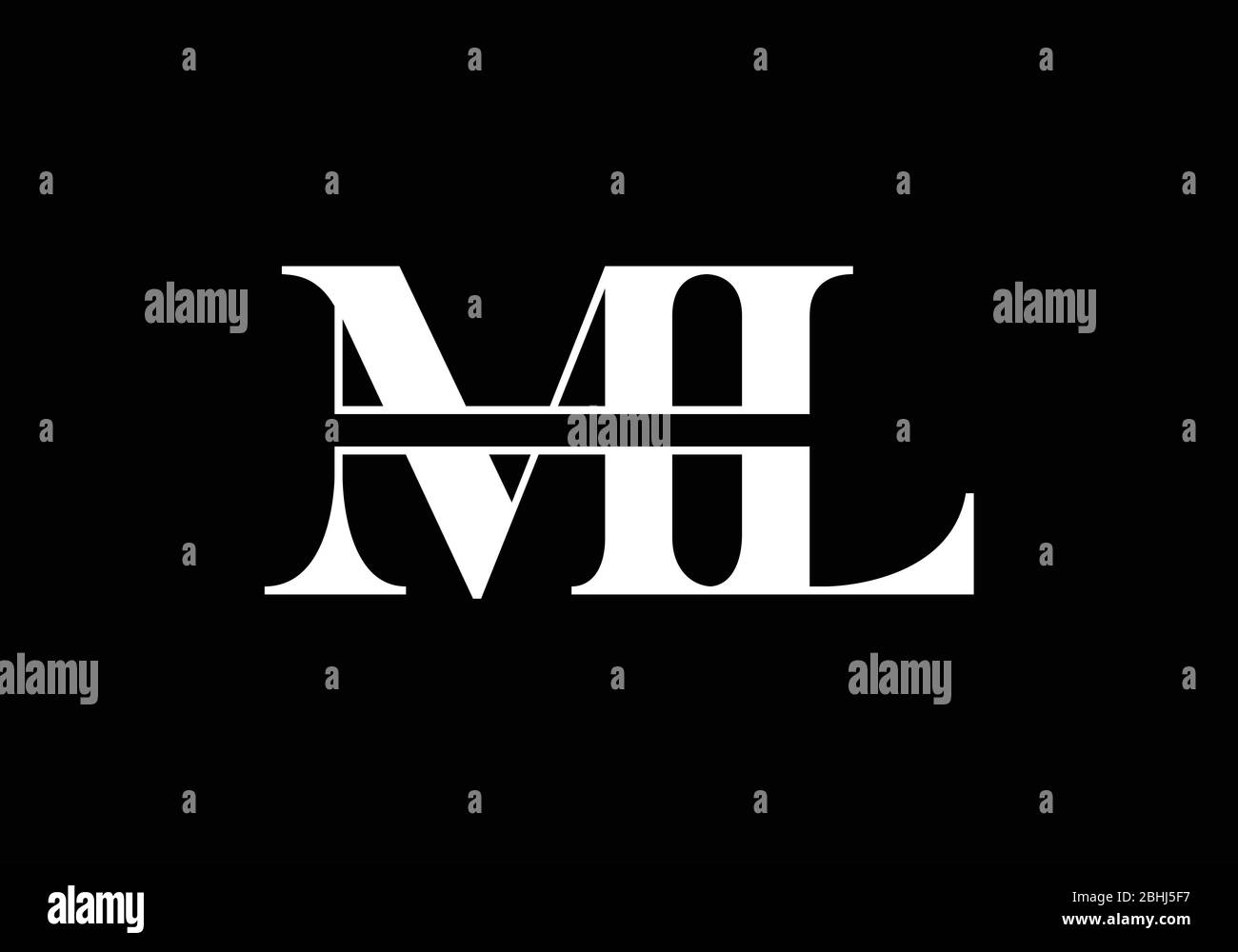 Initial Monogram Letter M L Logo Design Vector Template. ML Letter Logo ...