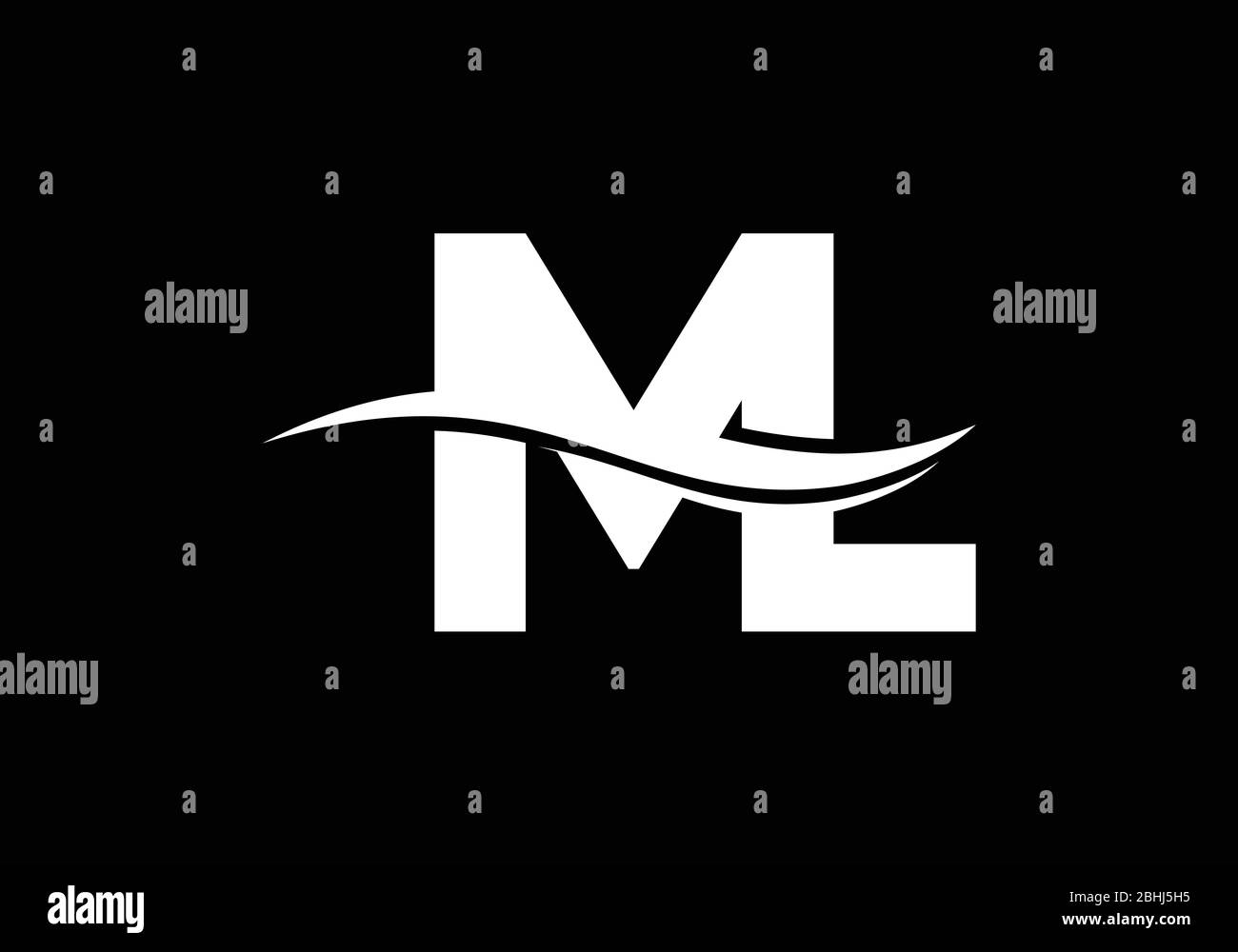 Initial Monogram Letter M L Logo Design Vector Template. ML Letter Logo ...