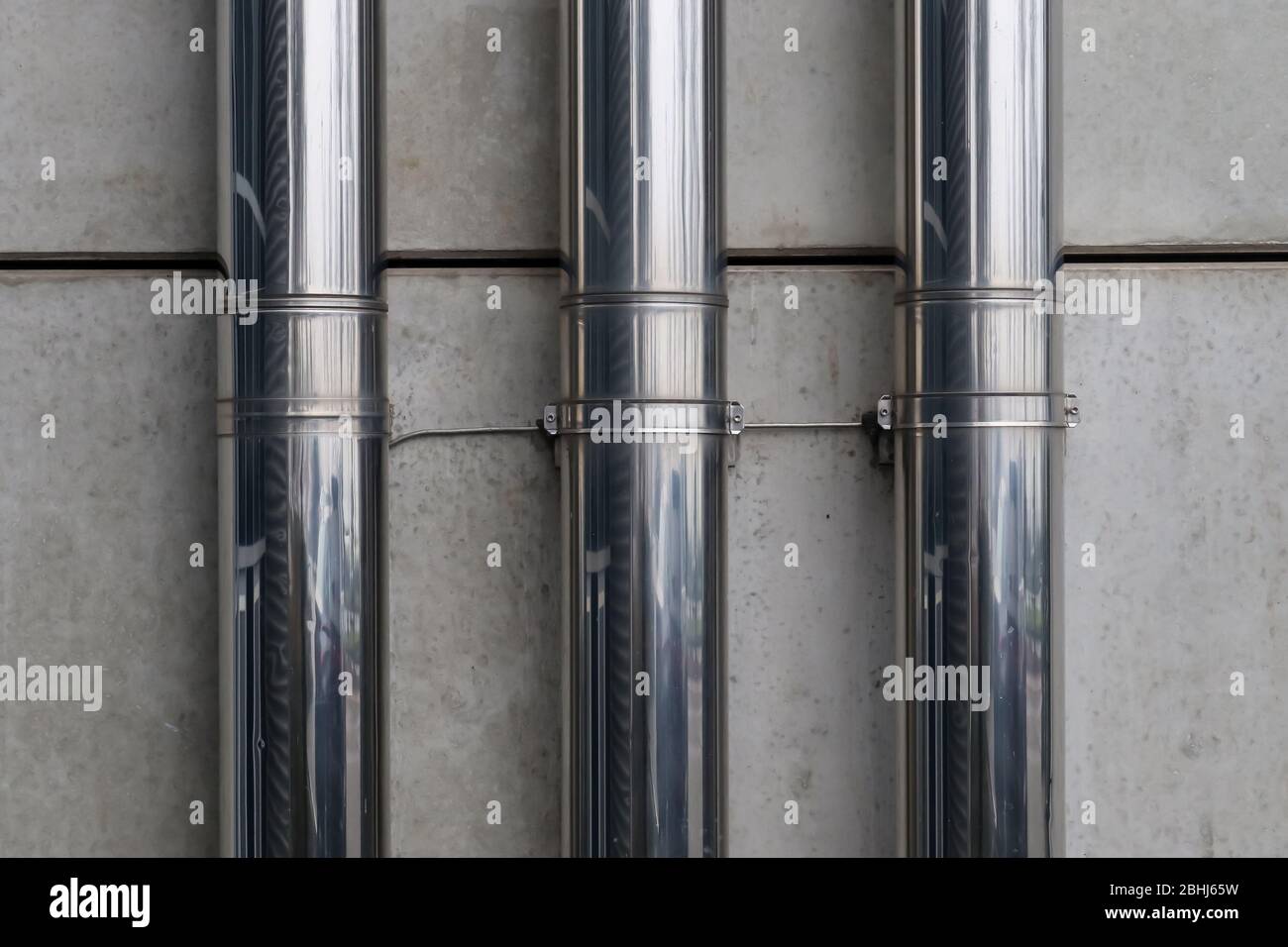 Detailed close up view on shiny and old metal structures and surfaces ...