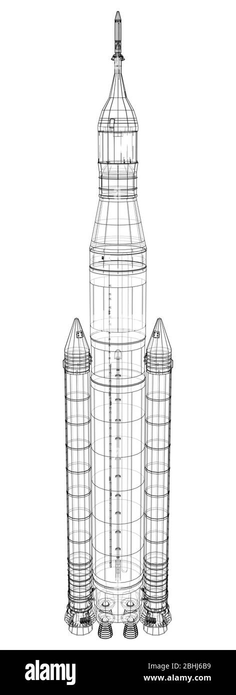 Space rocket concept outline. Vector Stock Vector Image & Art - Alamy