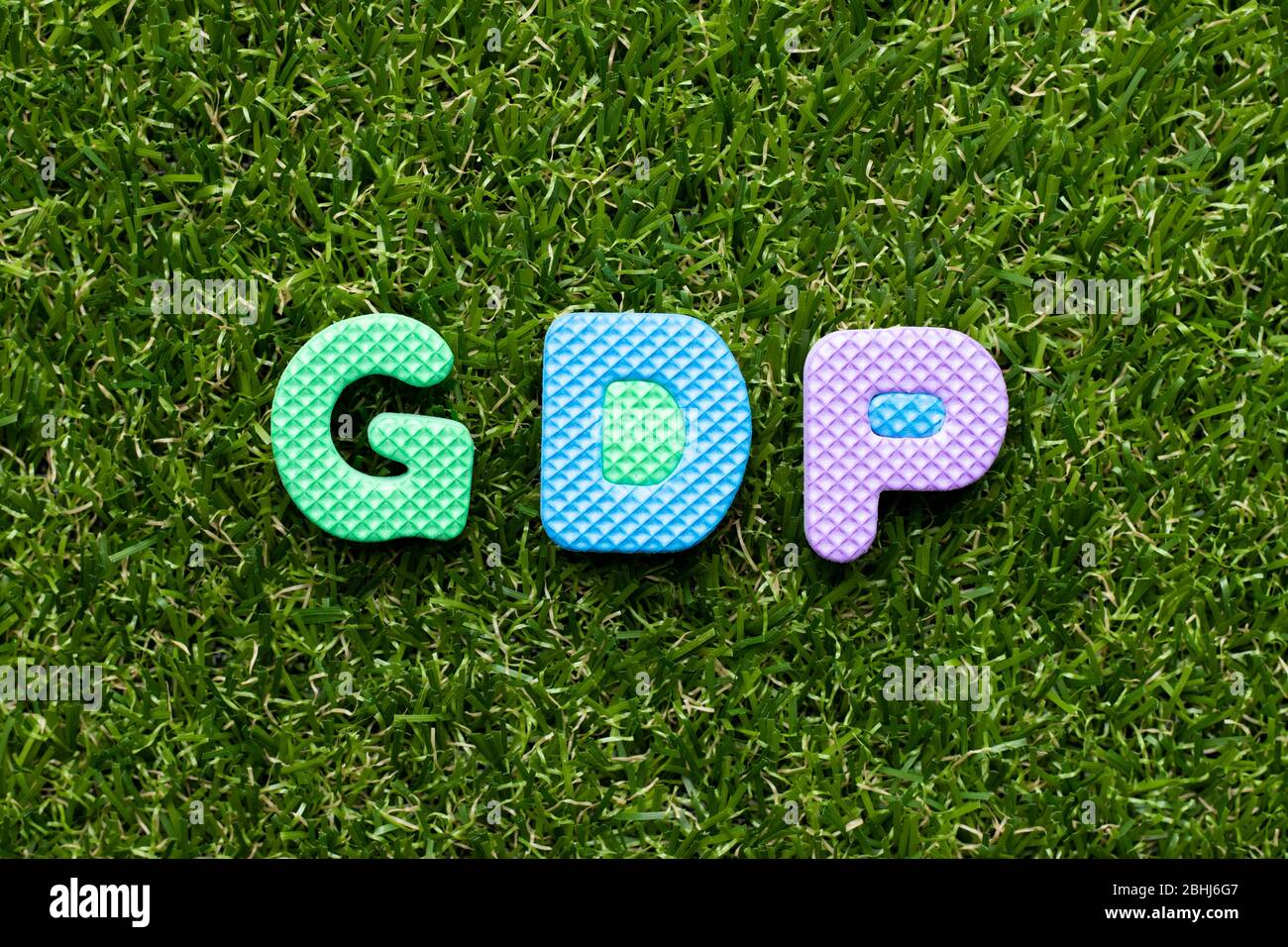 Toy foam letter in word GDP (Abbreviation of good distribution practice ...