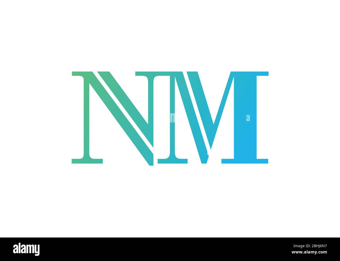Initial Monogram Letter N M Logo Design Vector Template. NM Letter Logo ...