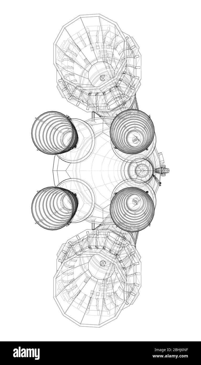 Space rocket concept outline. Vector Stock Vector Image & Art - Alamy