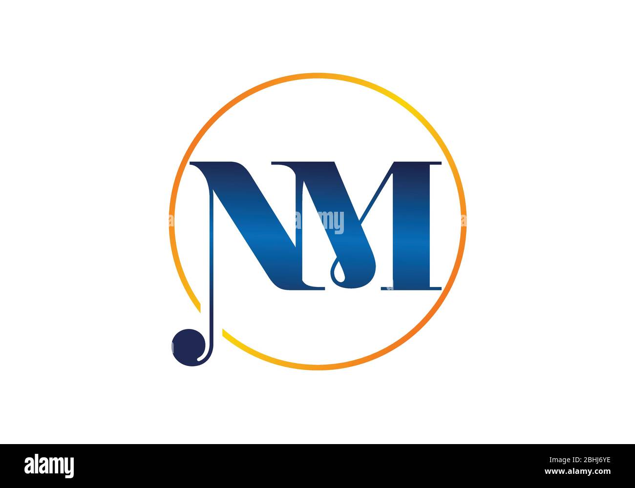 Initial Monogram Letter N M Logo Design Vector Template. NM Letter Logo ...