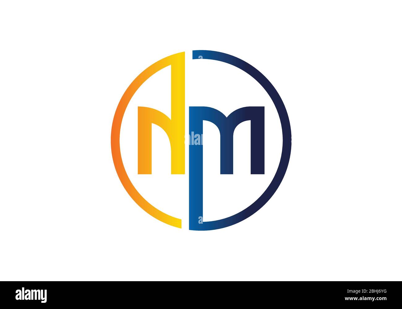 Initial Monogram Letter N M Logo Design Vector Template. NM Letter Logo ...