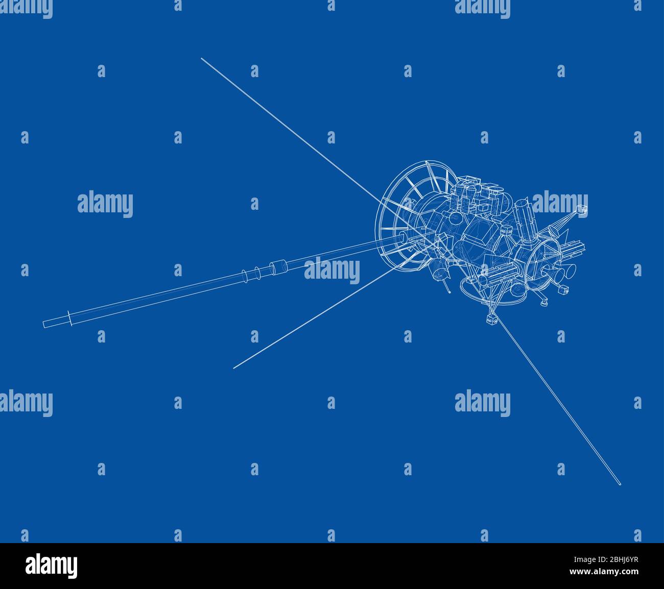 Communication satellite concept outline. Vector Stock Vector Image ...
