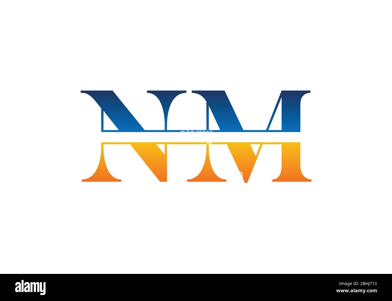 Initial Monogram Letter N M Logo Design Vector Template. NM Letter Logo ...