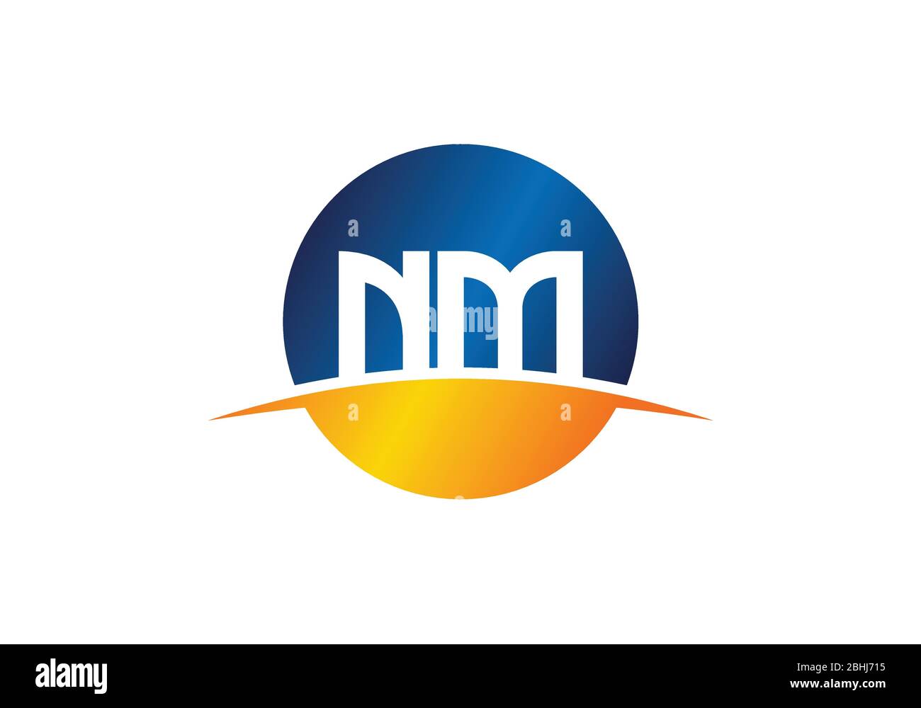 Initial Monogram Letter N M Logo Design Vector Template. NM Letter Logo ...
