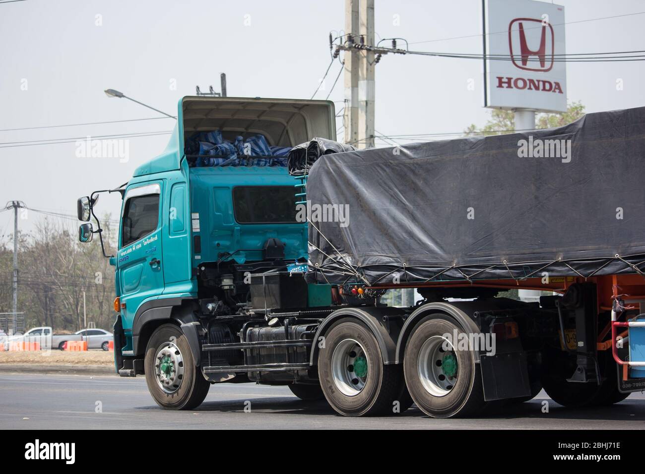 Chiangmai, Thailand - March 24 2020: Trailer Container Cargo Truck of ...