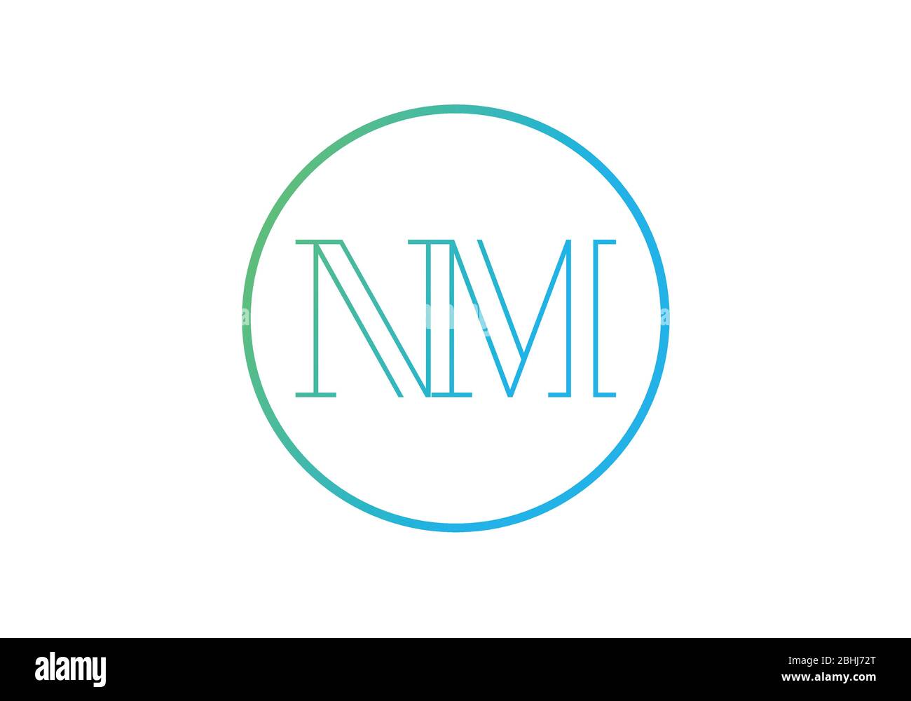 Initial Monogram Letter N M Logo Design Vector Template. NM Letter Logo ...