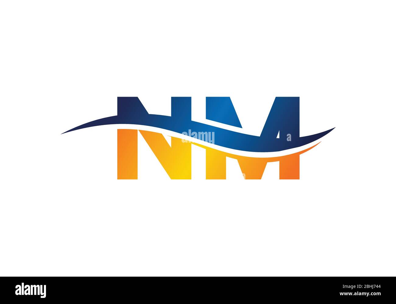 Initial Monogram Letter N M Logo Design Vector Template. NM Letter Logo ...