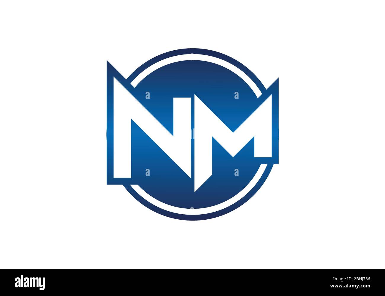 Initial Monogram Letter N M Logo Design Vector Template. NM Letter Logo ...