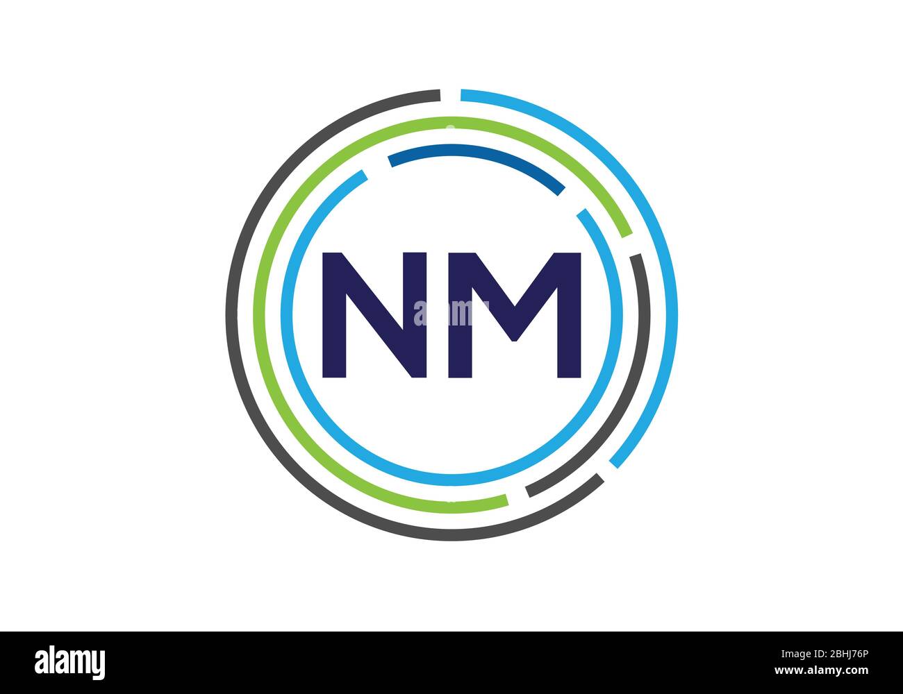 Initial Monogram Letter N M Logo Design Vector Template. NM Letter Logo ...