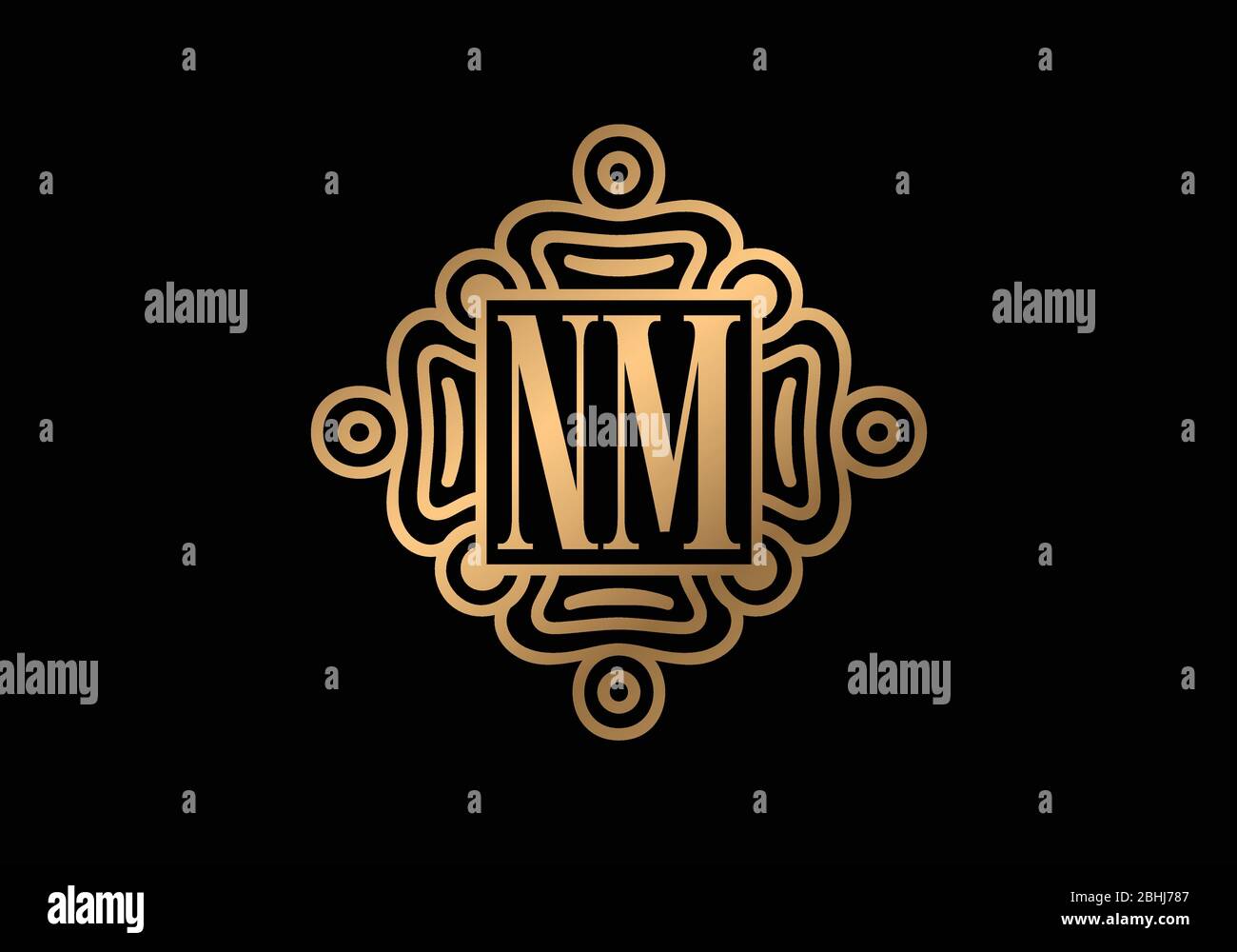 Initial Monogram Letter N M Logo Design Vector Template. NM Letter Logo ...