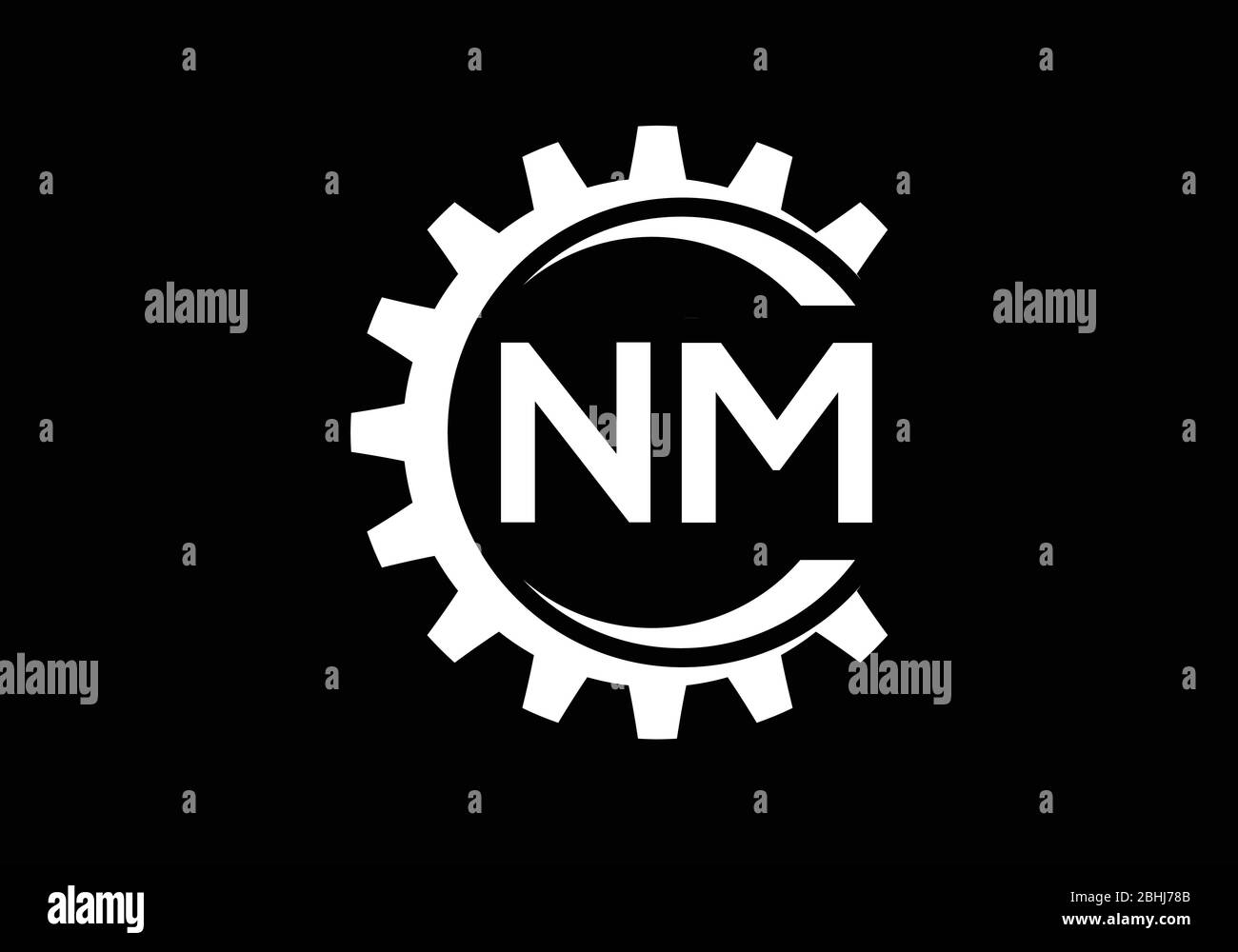 Initial Monogram Letter N M Logo Design Vector Template. NM Letter Logo ...