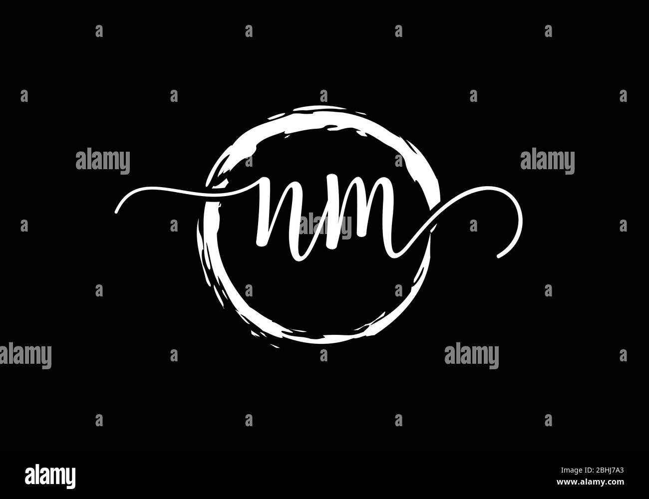 Initial Monogram Letter N M Logo Design Vector Template. NM Letter Logo ...