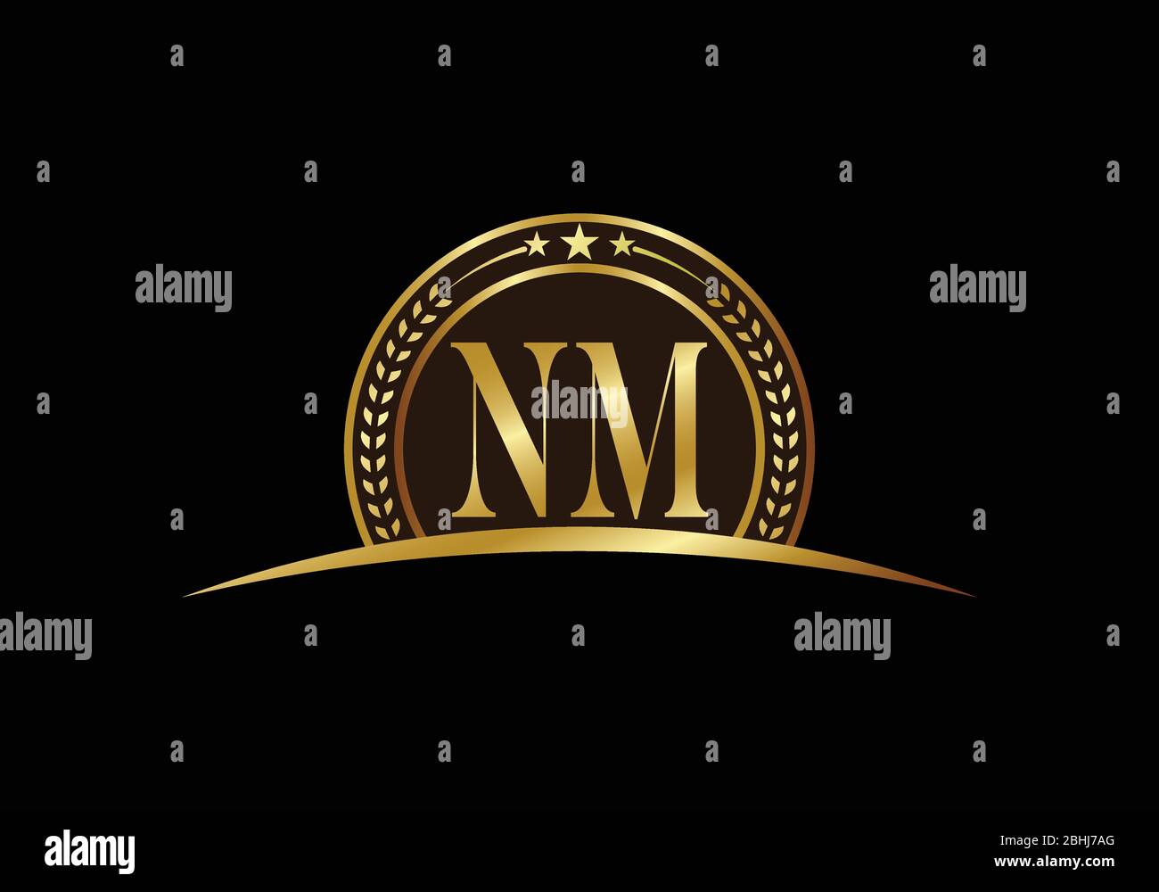 Initial Monogram Letter N M Logo Design Vector Template. NM Letter Logo ...